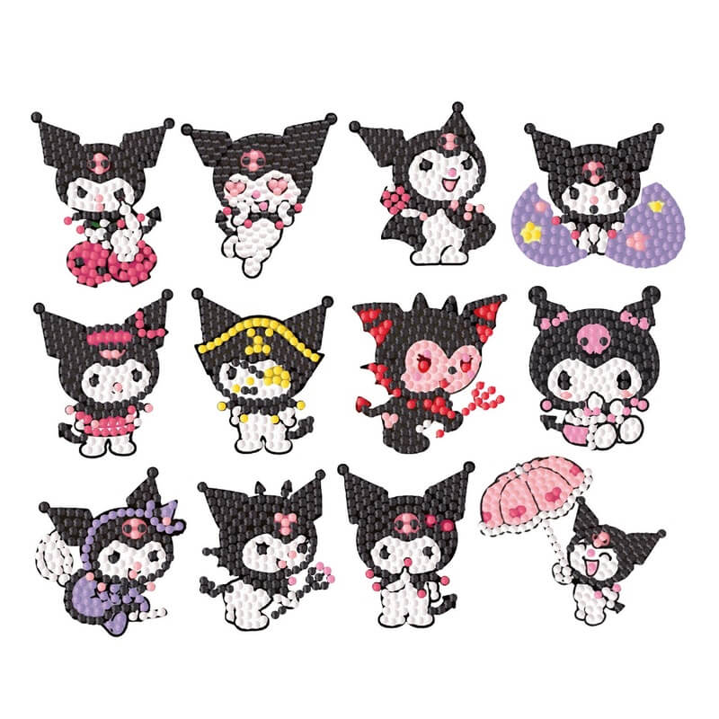 12 PCS Kuromi Diamond Painting Stickers Adhesive Decals Kit