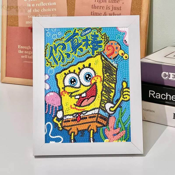 Spongebob Squarepants Diamond Painting Kit For Kids With/ Without Fram